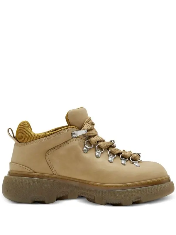 Burberry Round-toe Leather Boots - Neutrals