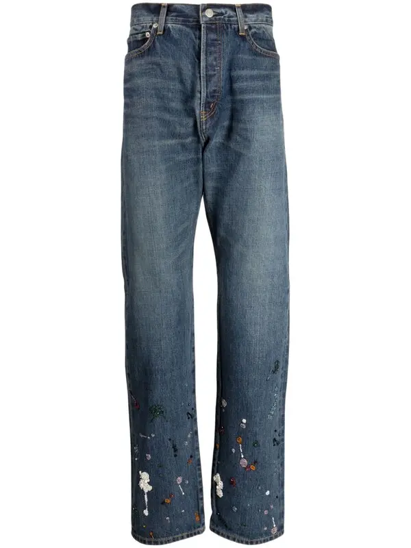 Undercover Bead-embellished Straight-leg Jeans