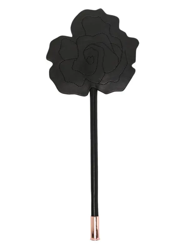 Fleur Du Mal Rose-shaped Leather Paddle - Black