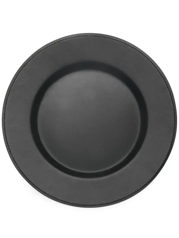 Ralph Lauren Wyatt Leather Charger Plate - Black