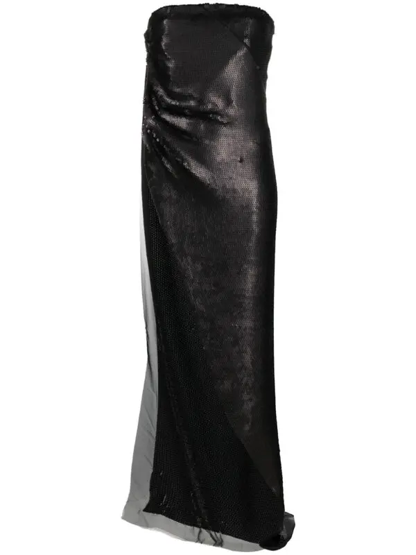 Rick Owens Luxor Asymmetric Sequinned Top - Black