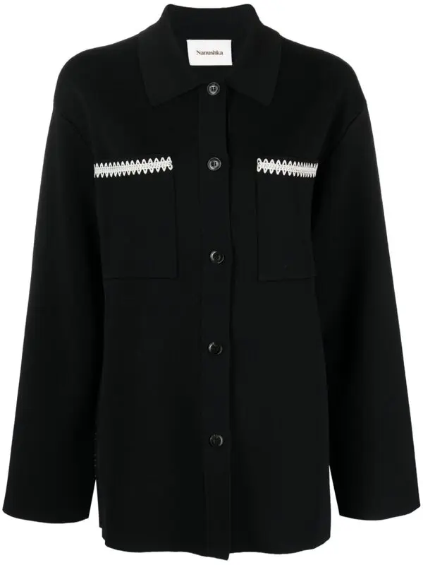 Nanushka Silvia Crochet-trim Shirt