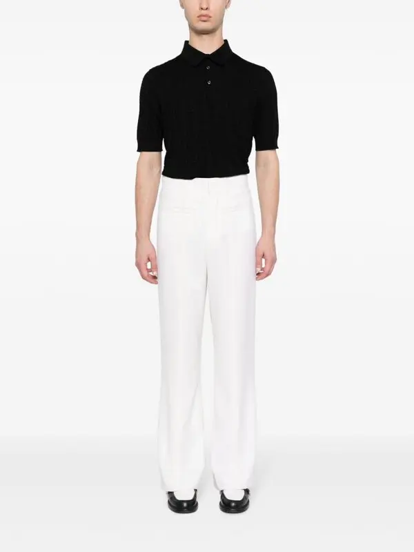 Dolce & Gabbana Monogram-jacquard Silk Polo Shirt - Black