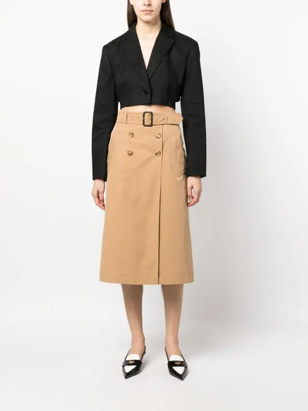 Moschino High-waisted Belted Midi Skirt