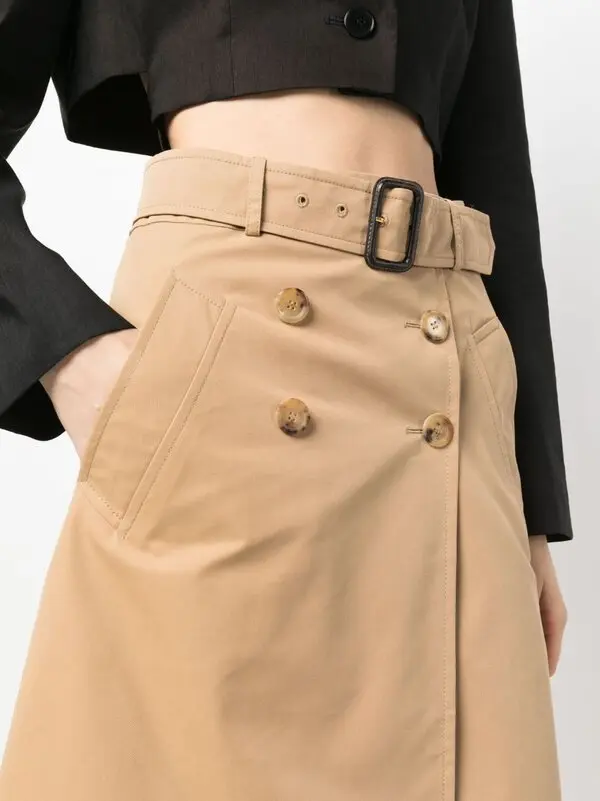 Moschino High-waisted Belted Midi Skirt