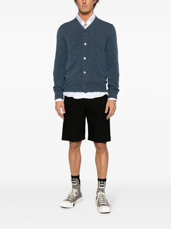 Play Comme Des Garcon V-neck Buttoned Cardigan - Blue