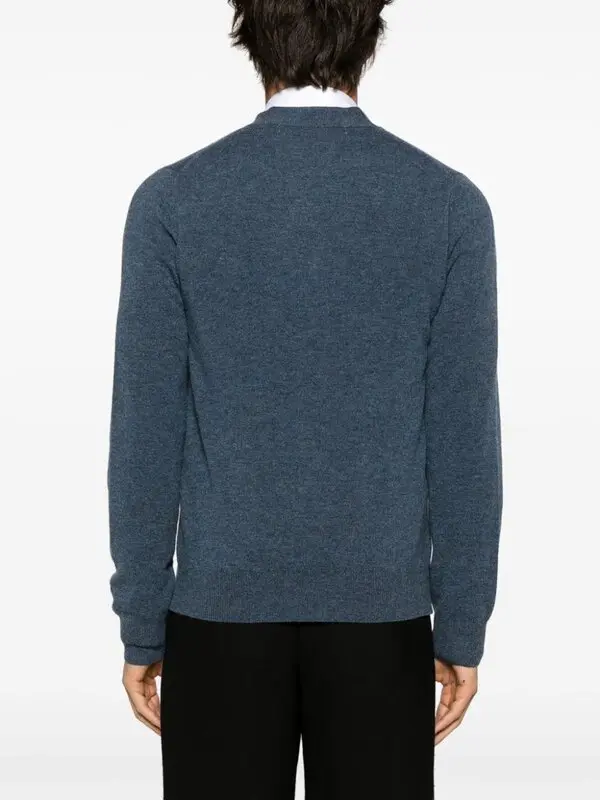 Play Comme Des Garcon V-neck Buttoned Cardigan - Blue