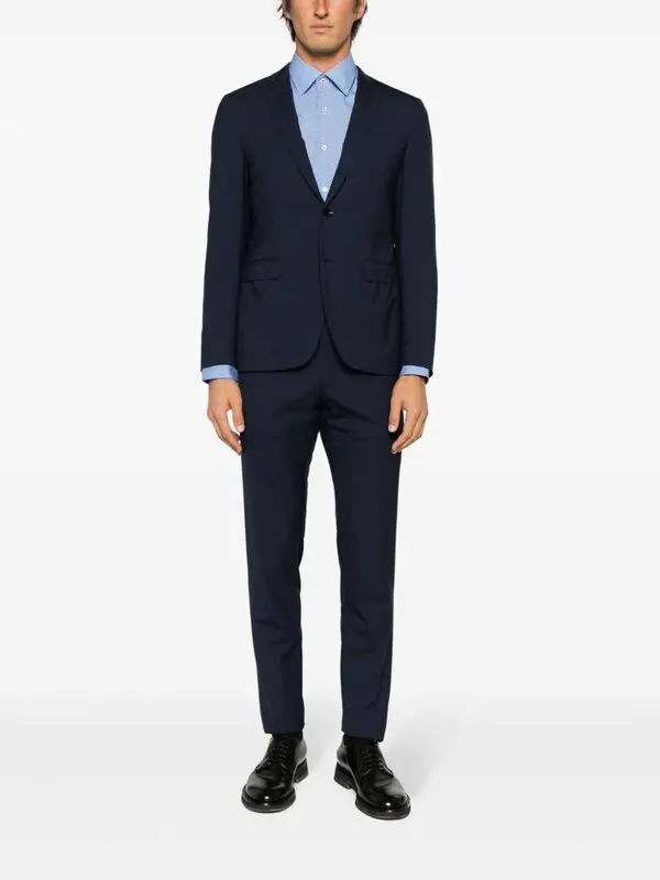 BOSS Graphic-print Long-sleeve Shirt - Blue