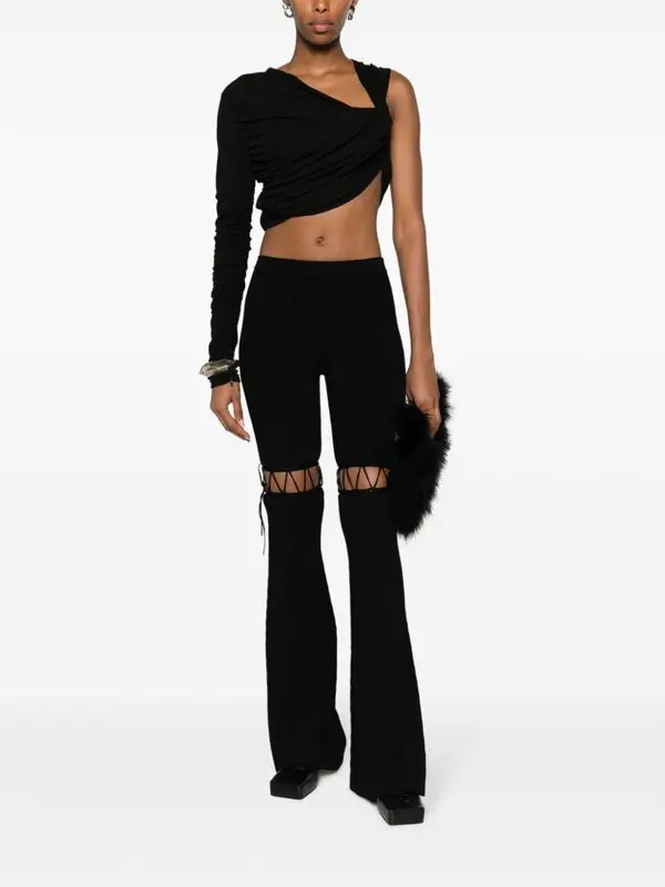 NENSI DOJAKA Lace-up Ribbed Trousers
