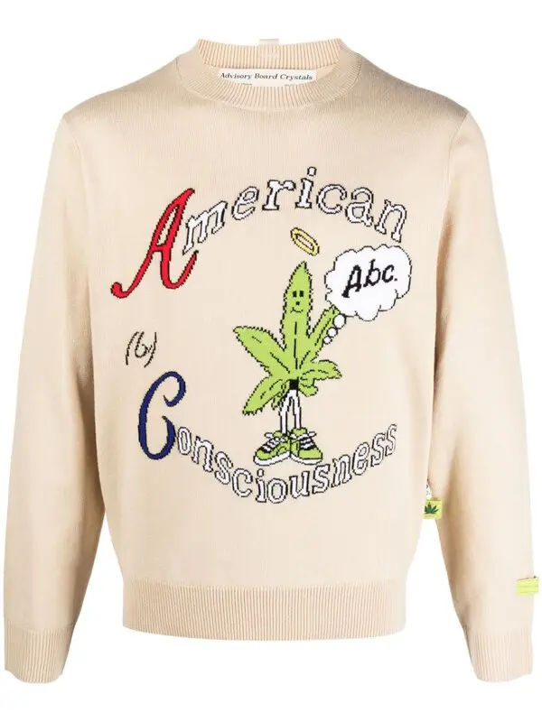 ADVISORY BOARD CRYSTALS American Consciousness Crew-neck Jumper - Neutrals