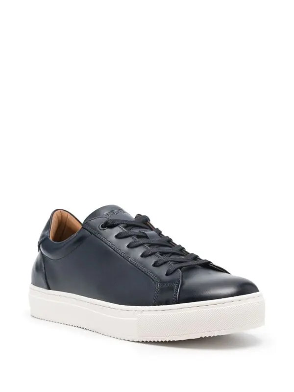 Boggi Milano Panelled Leather Sneakers - Blue