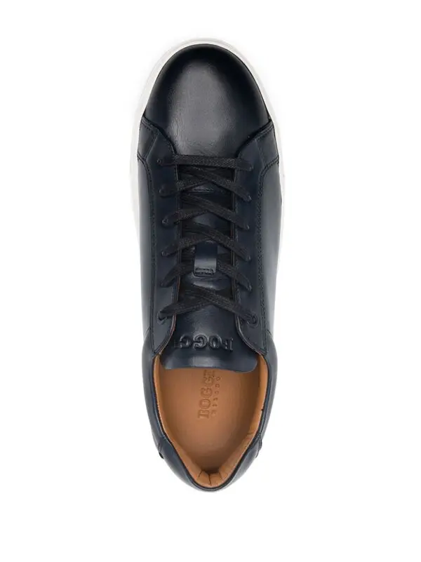 Boggi Milano Panelled Leather Sneakers - Blue