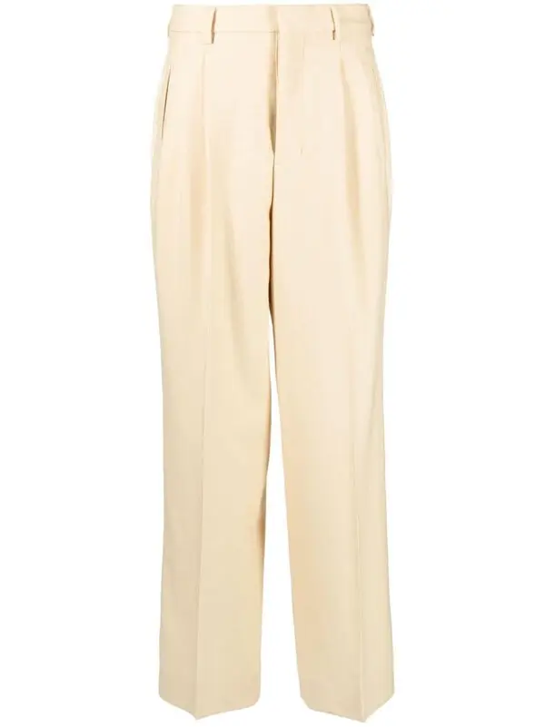 AMI Paris Wide-leg Tailored Trousers - Neutrals