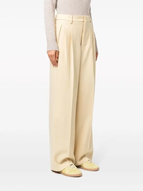 AMI Paris Wide-leg Tailored Trousers - Neutrals