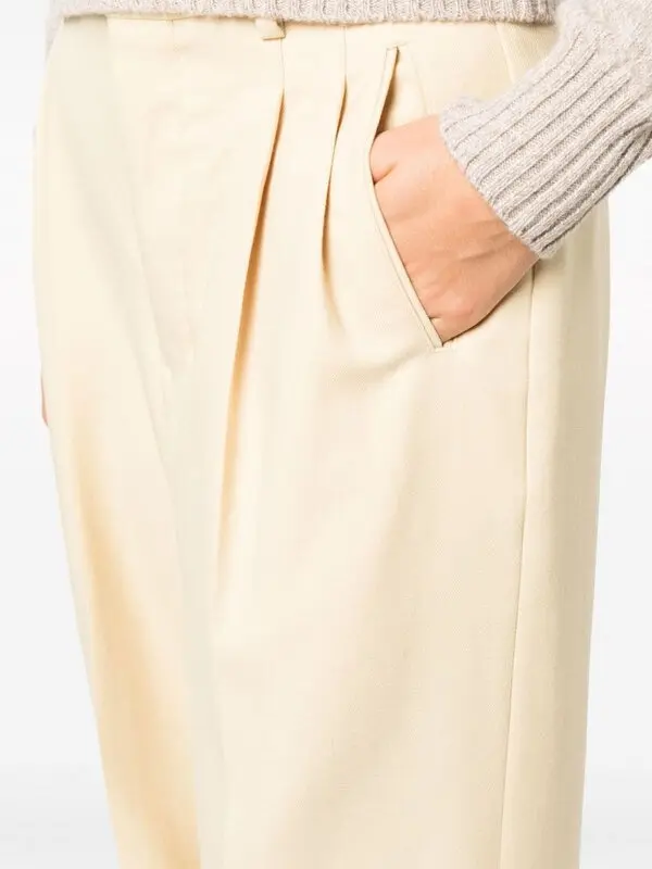 AMI Paris Wide-leg Tailored Trousers - Neutrals