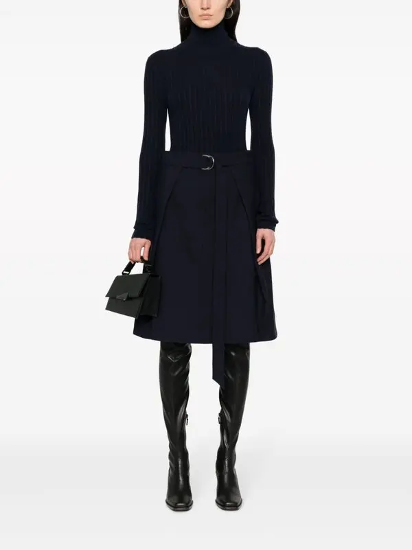 AMI Paris D-ring Buckle Midi Skirt