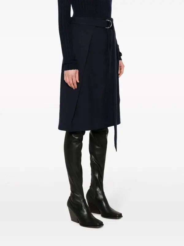 AMI Paris D-ring Buckle Midi Skirt