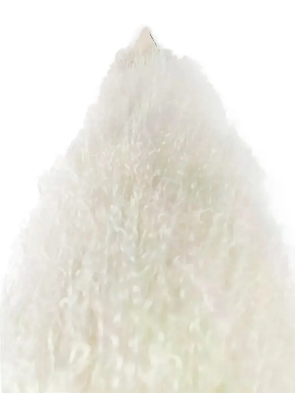 Paris Texas Shearling Knee-high Stiletto Boots - White