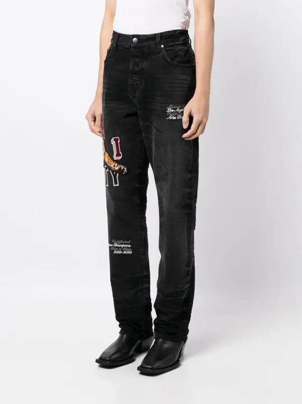 Amiri Varsity Tiger Straight-leg Jeans