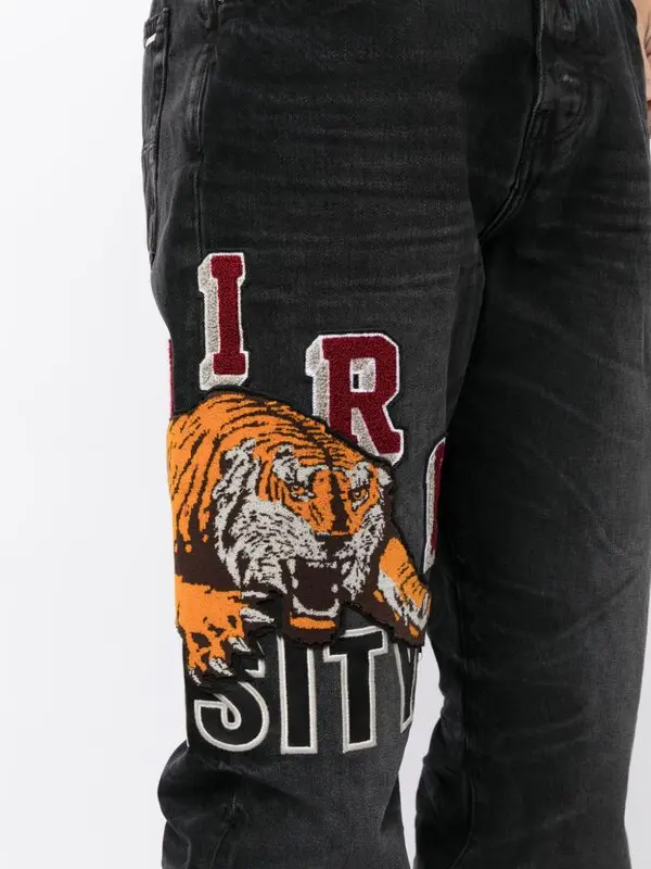 Amiri Varsity Tiger Straight-leg Jeans