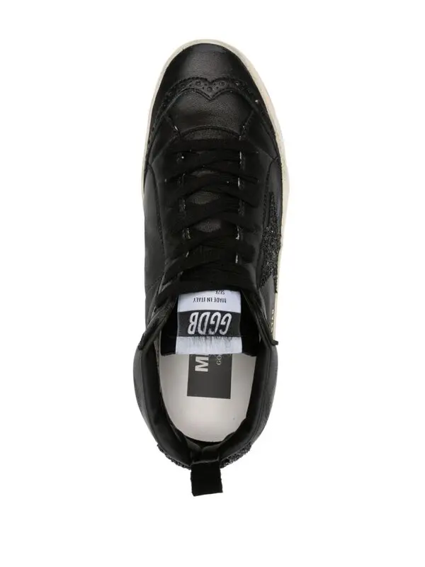 GOLDEN GOOSE Mid-star Leather Sneakers - Black