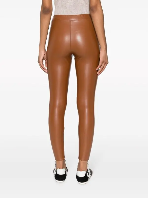 Michael Kors Ankle-zip Faux-leather Leggings - Brown