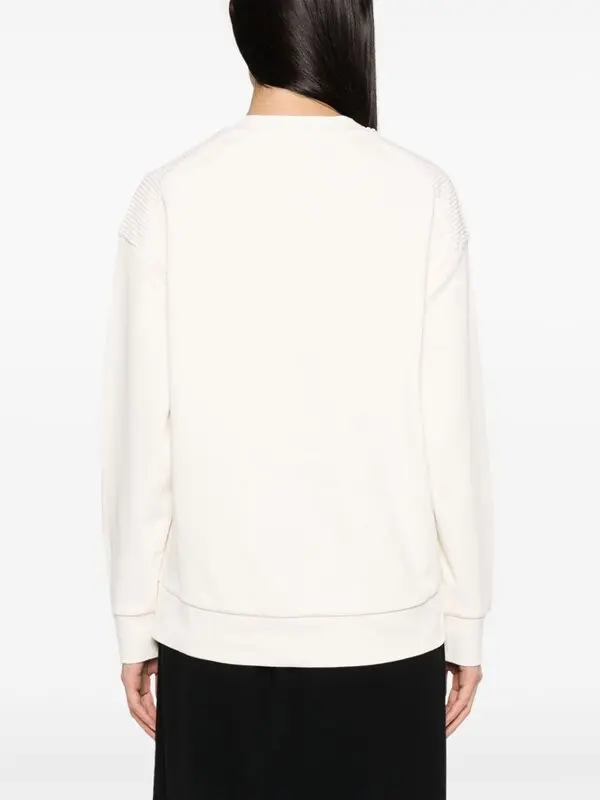 Moncler Logo-patch Cotton Sweatshirt - Neutrals
