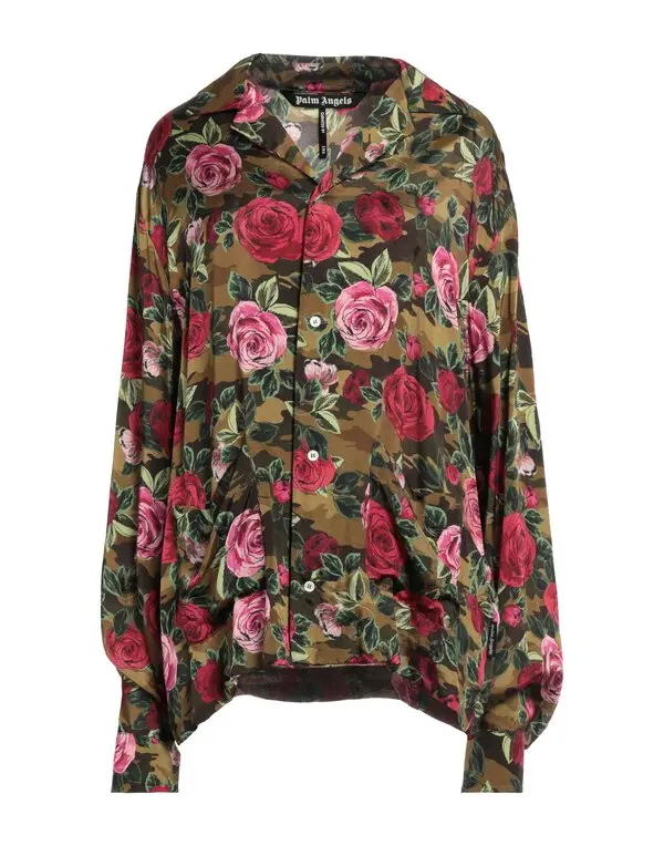 Palm Angels Floral Print Satin Shirt