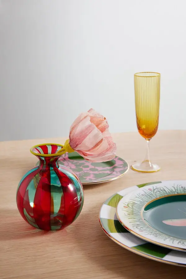 La DoubleJ Mini Ciccio Striped Murano Glass Vase