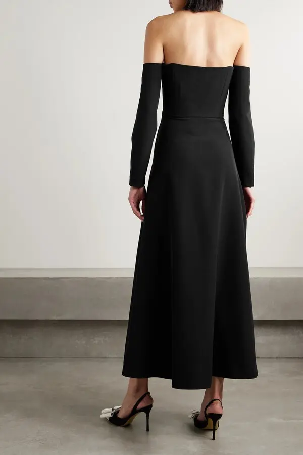 Bernadette Edie Off-the-shoulder Crepe Maxi Dress
