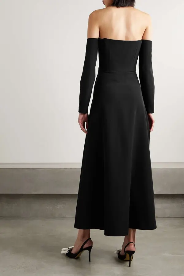 Bernadette Edie Off-the-shoulder Crepe Maxi Dress