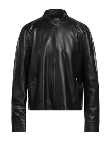 ジャケット・アウター a.testoni Lambskin Leather Combi Jacket Buy A.Testoni Jacket Dark Size Lambskin - Black At 31% Off
