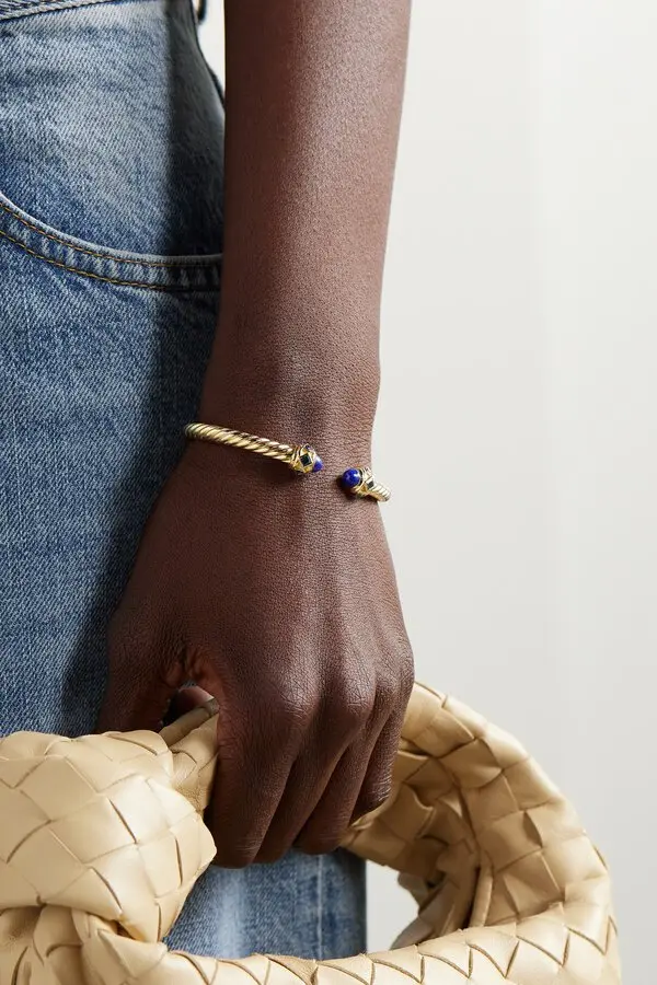 David Yurman Renaissance Lapis Lazuli And Topaz Bracelet Gold