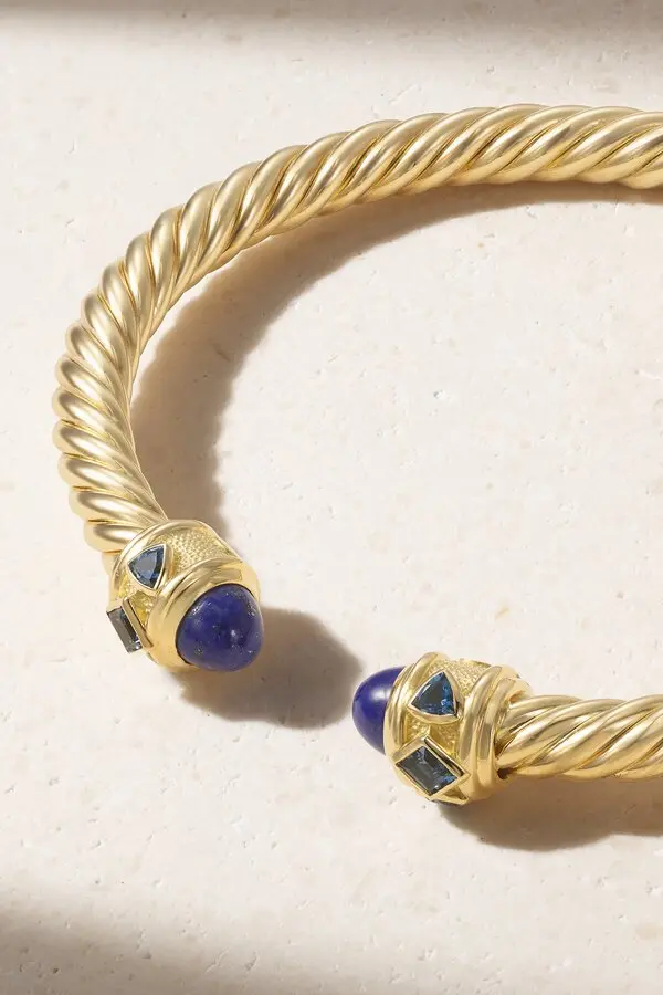 David Yurman Renaissance Lapis Lazuli And Topaz Bracelet - Gold