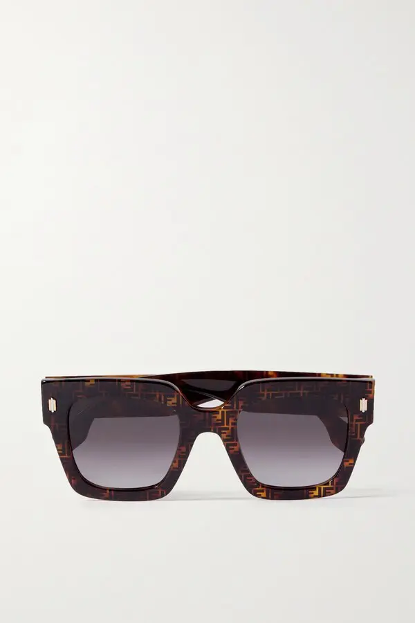 Fendi Roma Oversized Square-frame Tortoiseshell Sunglasses - Brown