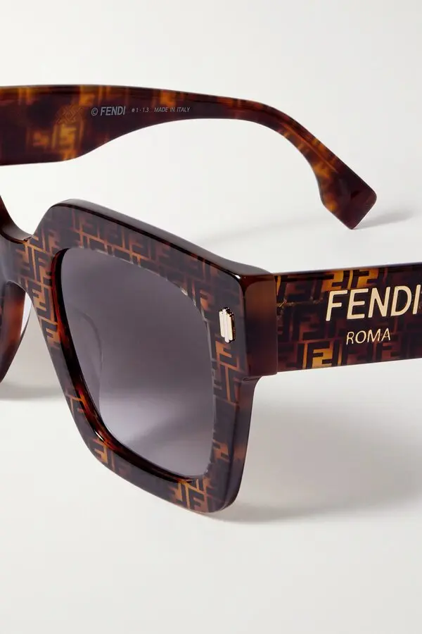 Fendi Roma Oversized Square-frame Tortoiseshell Sunglasses - Brown