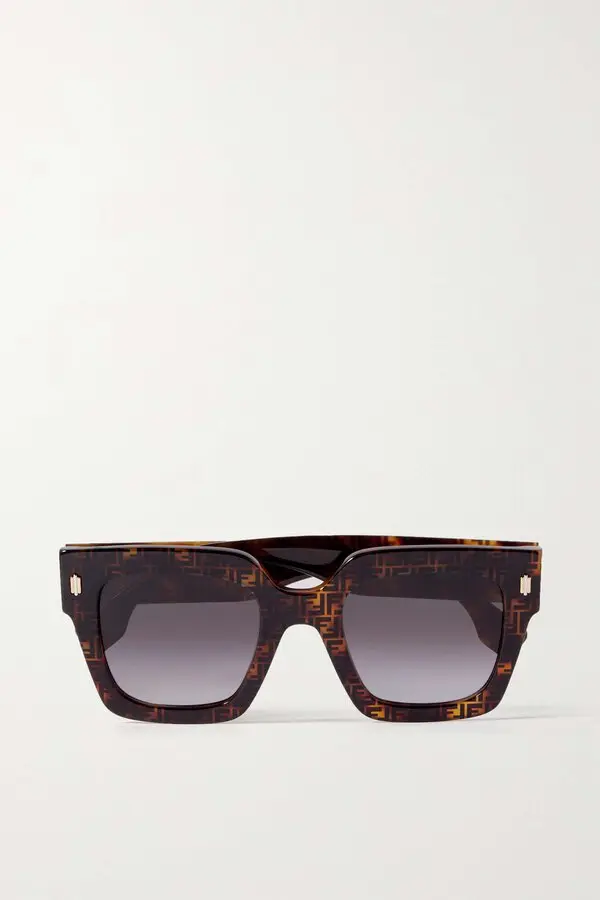 Fendi Roma Oversized Square-frame Tortoiseshell Sunglasses - Brown