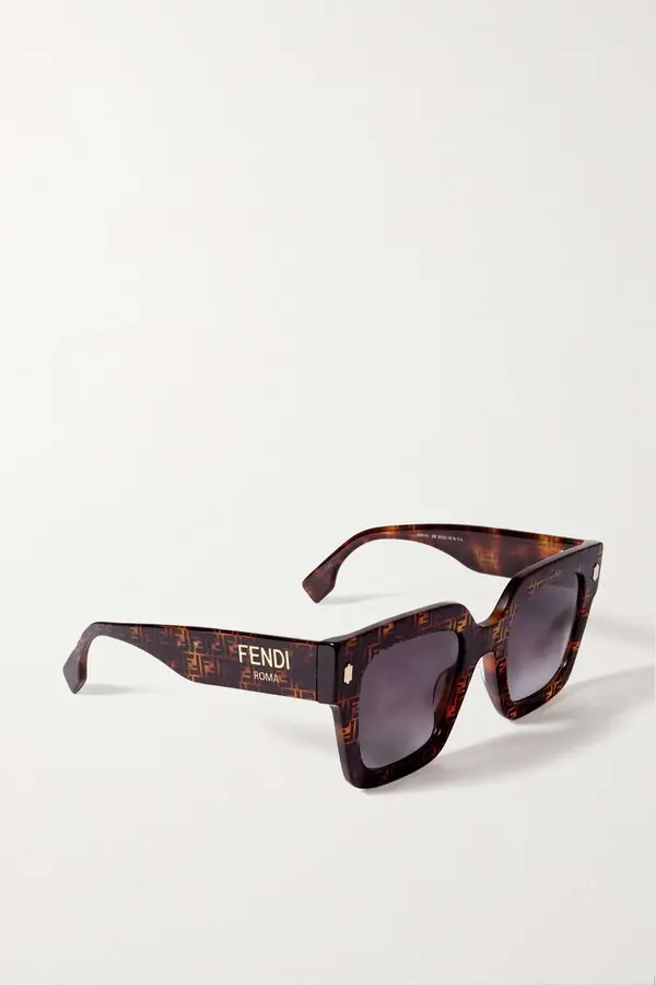 Fendi Roma Oversized Square-frame Tortoiseshell Sunglasses - Brown