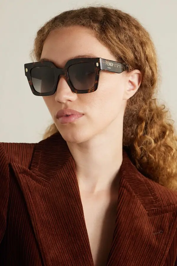Fendi Roma Oversized Square-frame Tortoiseshell Sunglasses