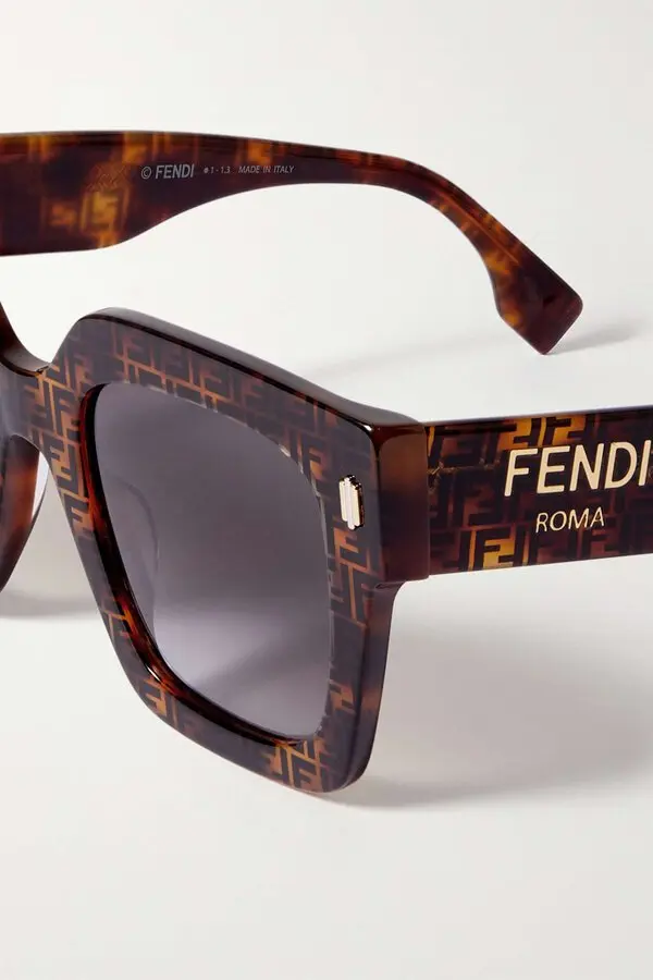 Fendi Roma Oversized Square-frame Tortoiseshell Sunglasses