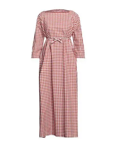 ROSÉ A POIS Midi Dress Rust Cotton