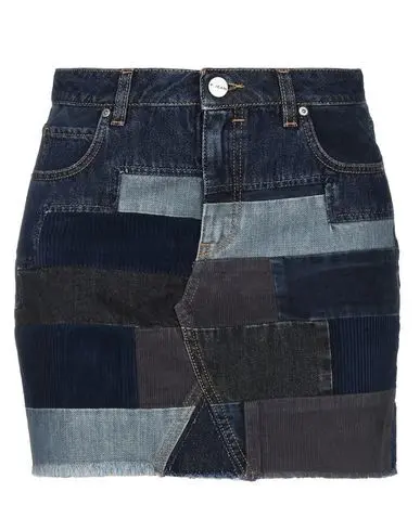 P JEAN P. Jean Denim Patchwork Skirt - Blue