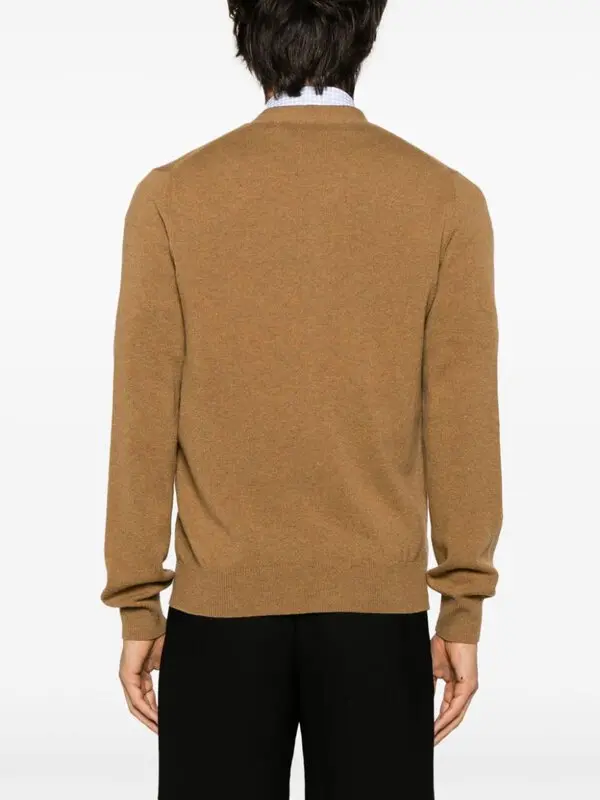Play Comme Des Garcon V-neck Buttoned Cardigan - Brown