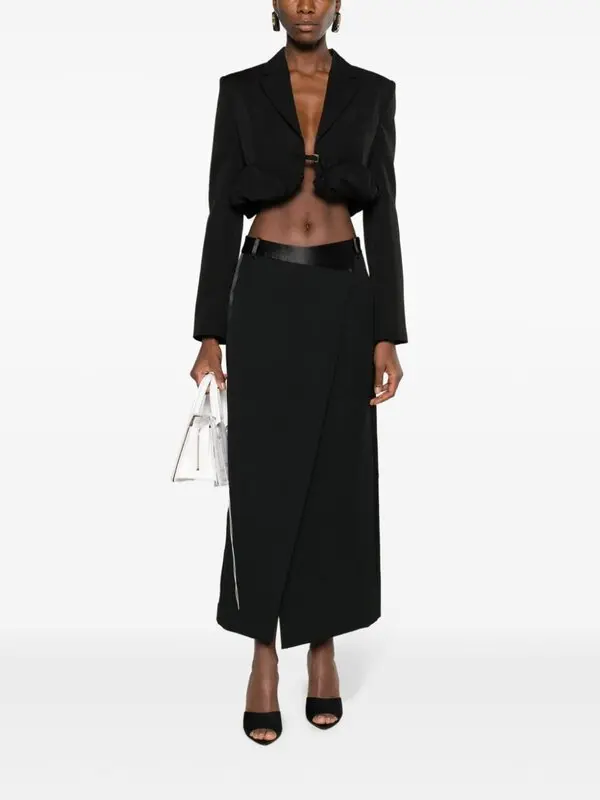 Simkhai Satin-belt Wrap Midi Skirt