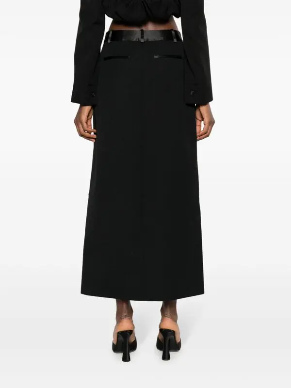 Simkhai Satin-belt Wrap Midi Skirt