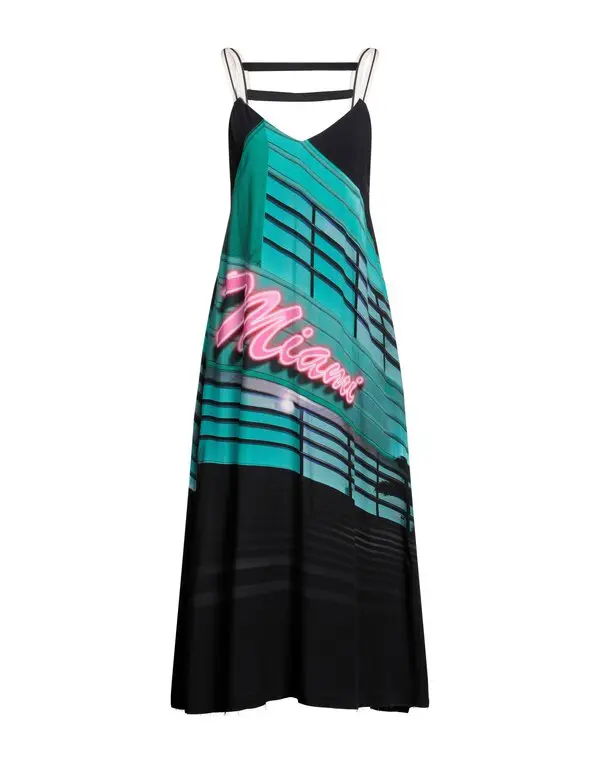 Palm Angels Multicolor Midi Dress - Black