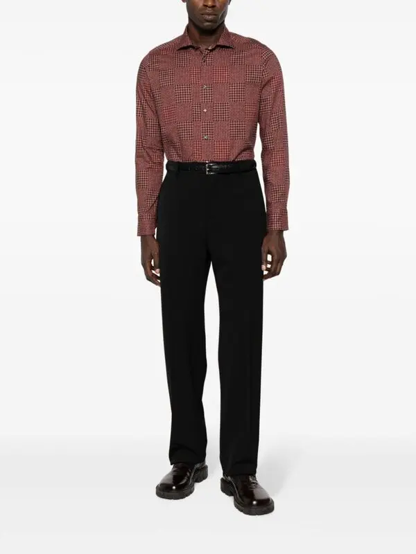 TINTORIA MATTEI 954 Dogtooth-print Cotton Shirt