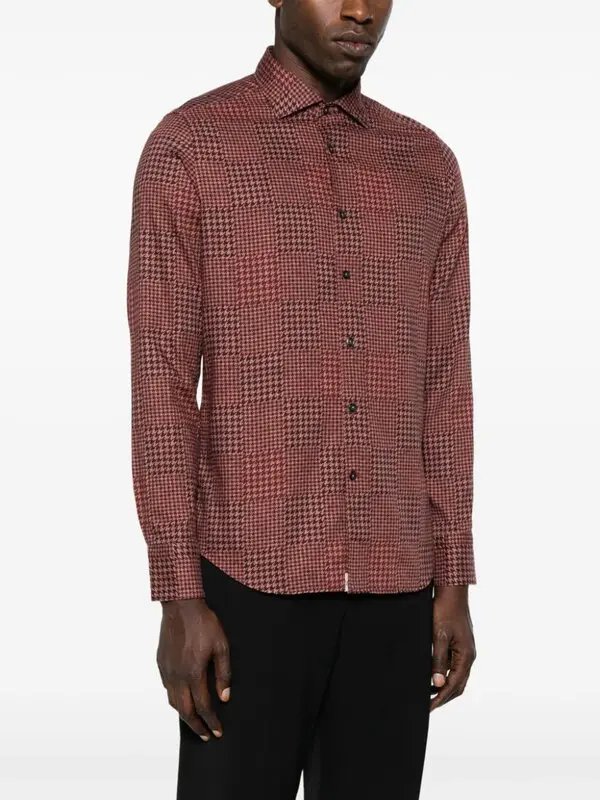 TINTORIA MATTEI 954 Dogtooth-print Cotton Shirt