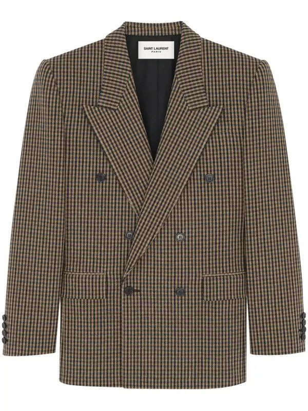 Saint Laurent Checked Wool-blend Blazer