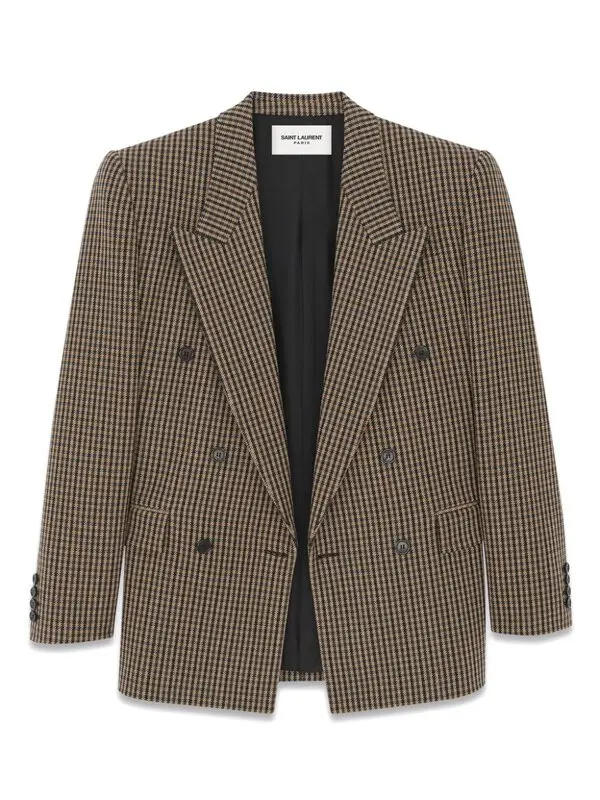 Saint Laurent Checked Wool-blend Blazer